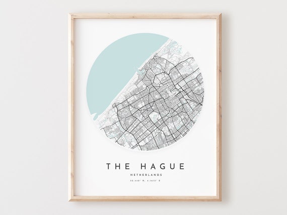The Hague Map Print the Hague Map Poster City Wall Art the | Etsy