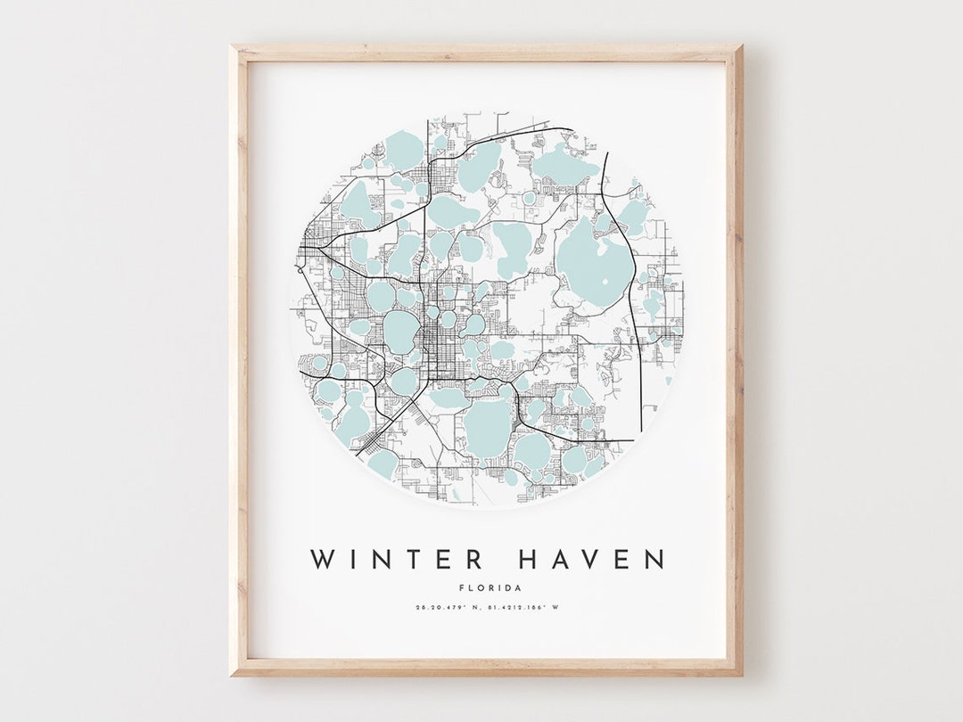 Winter Haven Florida Map Print: City Street Art - Etsy