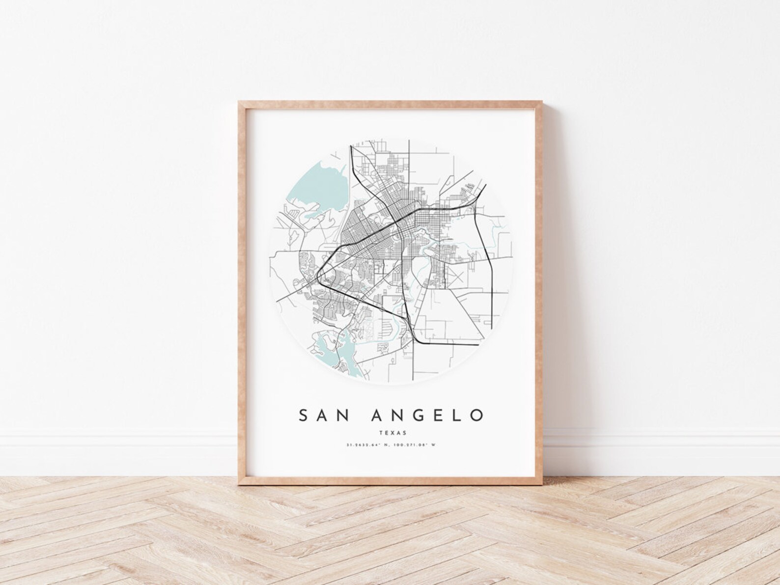 San Angelo Map Print, San Angelo Map Poster City Wall Art, Tx Road Map ...