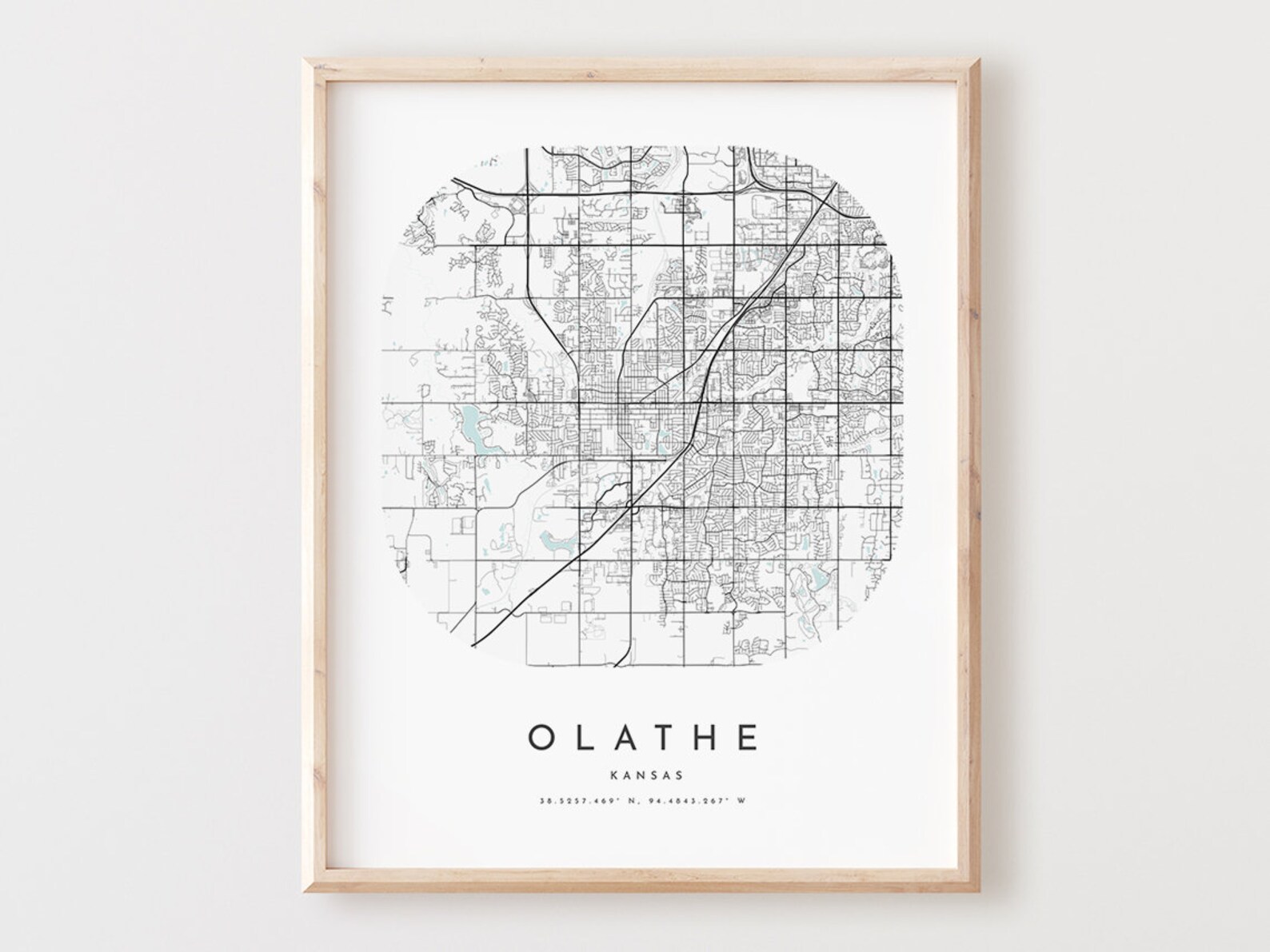 Olathe Map Poster Olathe Map Print City Wall Art Ks Road | Etsy