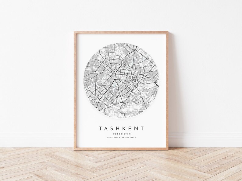 Tashkent Map Print Tashkent Map Poster City Wall Art - Etsy