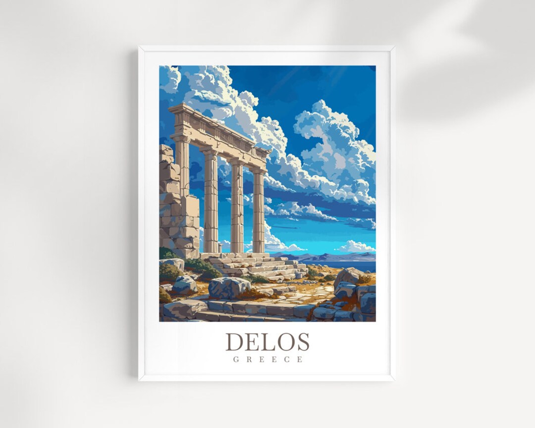 Delos Travel Print Wall Art Delos Greece Wall Hanging Home Decoration ...