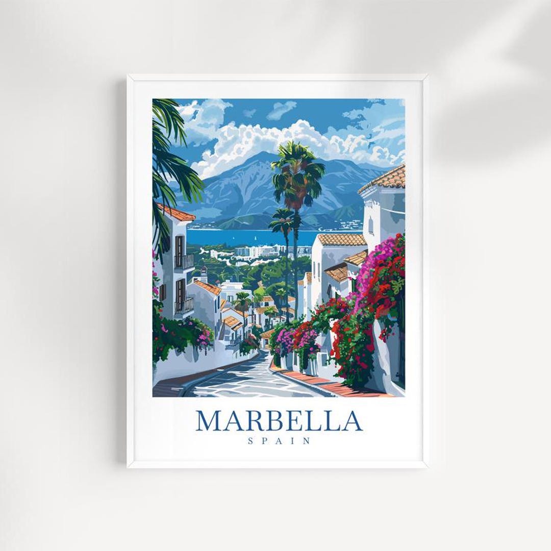 Marbella Wall Art Travel Print Spain Wall Hanging Home Décor Marbella ...