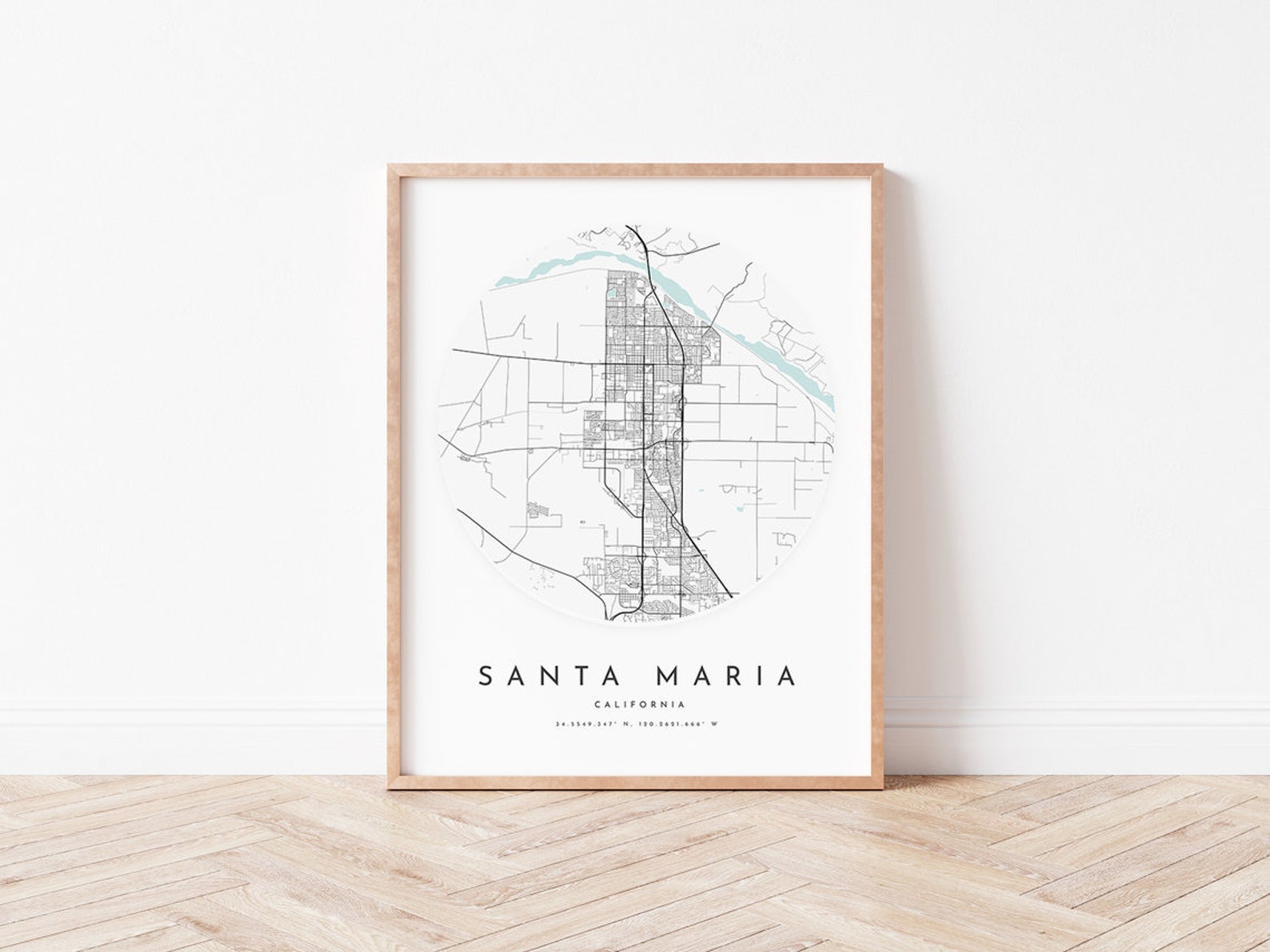 Santa Maria Map Print Santa Maria Map Poster City Wall Art - Etsy UK