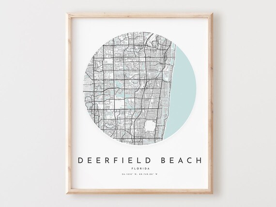 Deerfield Beach Map Print Deerfield Beach Map Poster City | Etsy