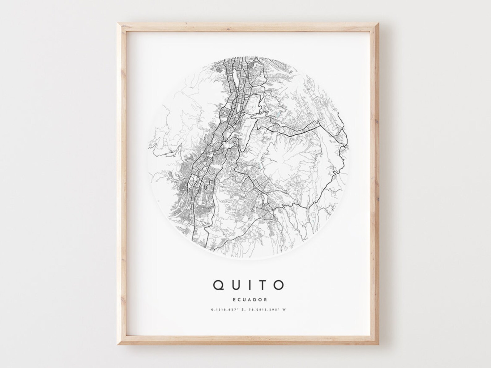 Quito Map Print Quito Map Poster City Wall Art Quito Road | Etsy