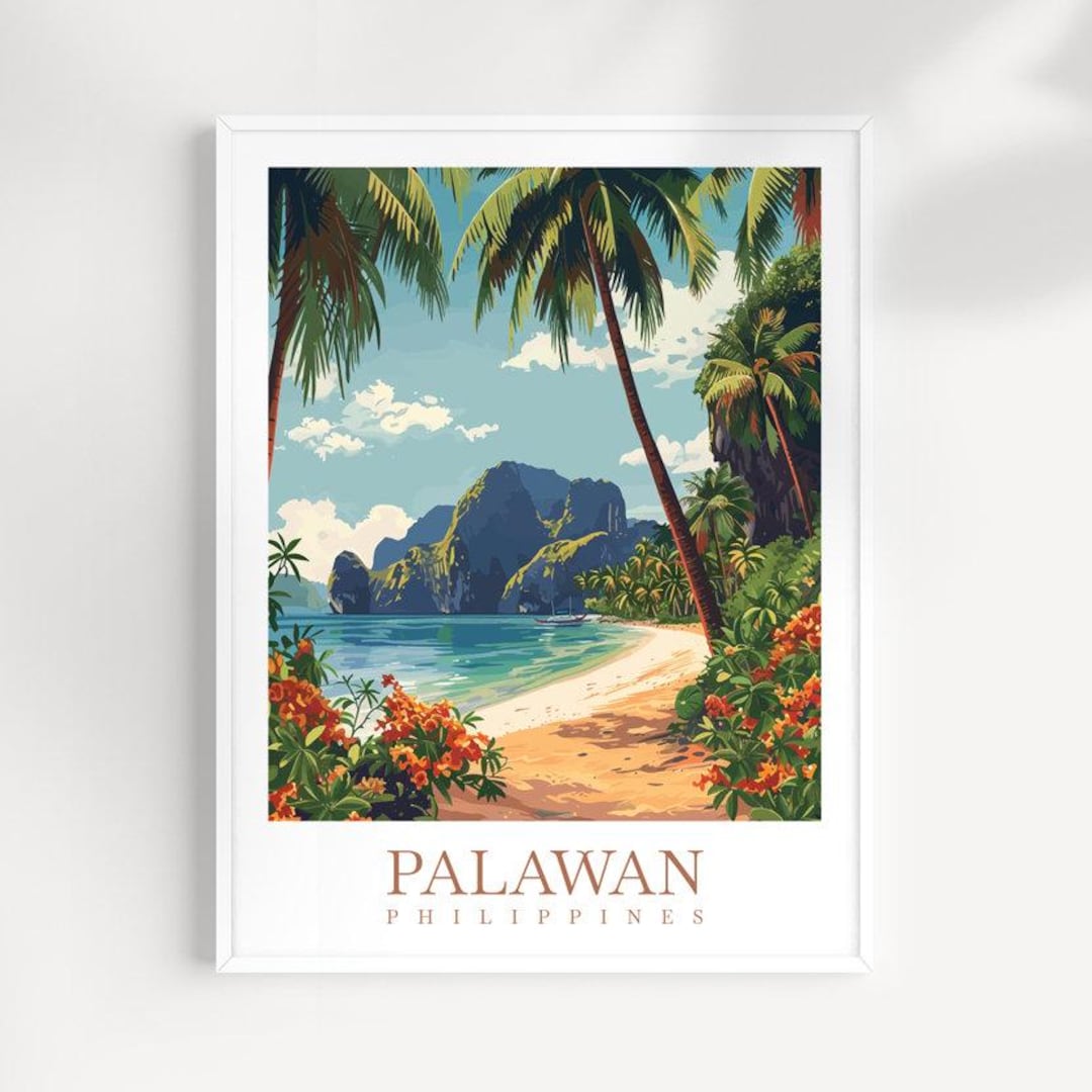 Palawan Travel Print Palawan Poster Wall Art, Philippines Asia Poster ...
