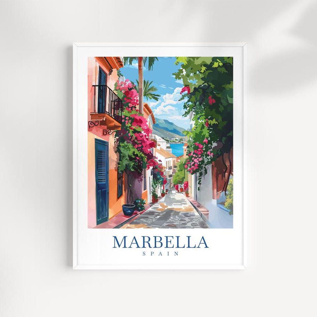 Marbella Spain Travel Print Wall Art Spain Wall Hanging Home Décor ...