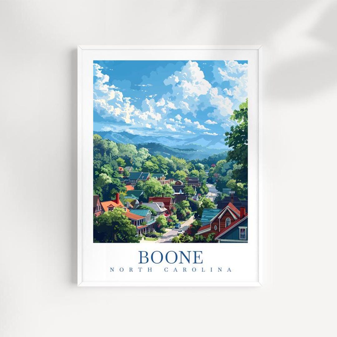 Boone Travel Poster North Carolina Wall Art Boone Wall Hanging Boone ...