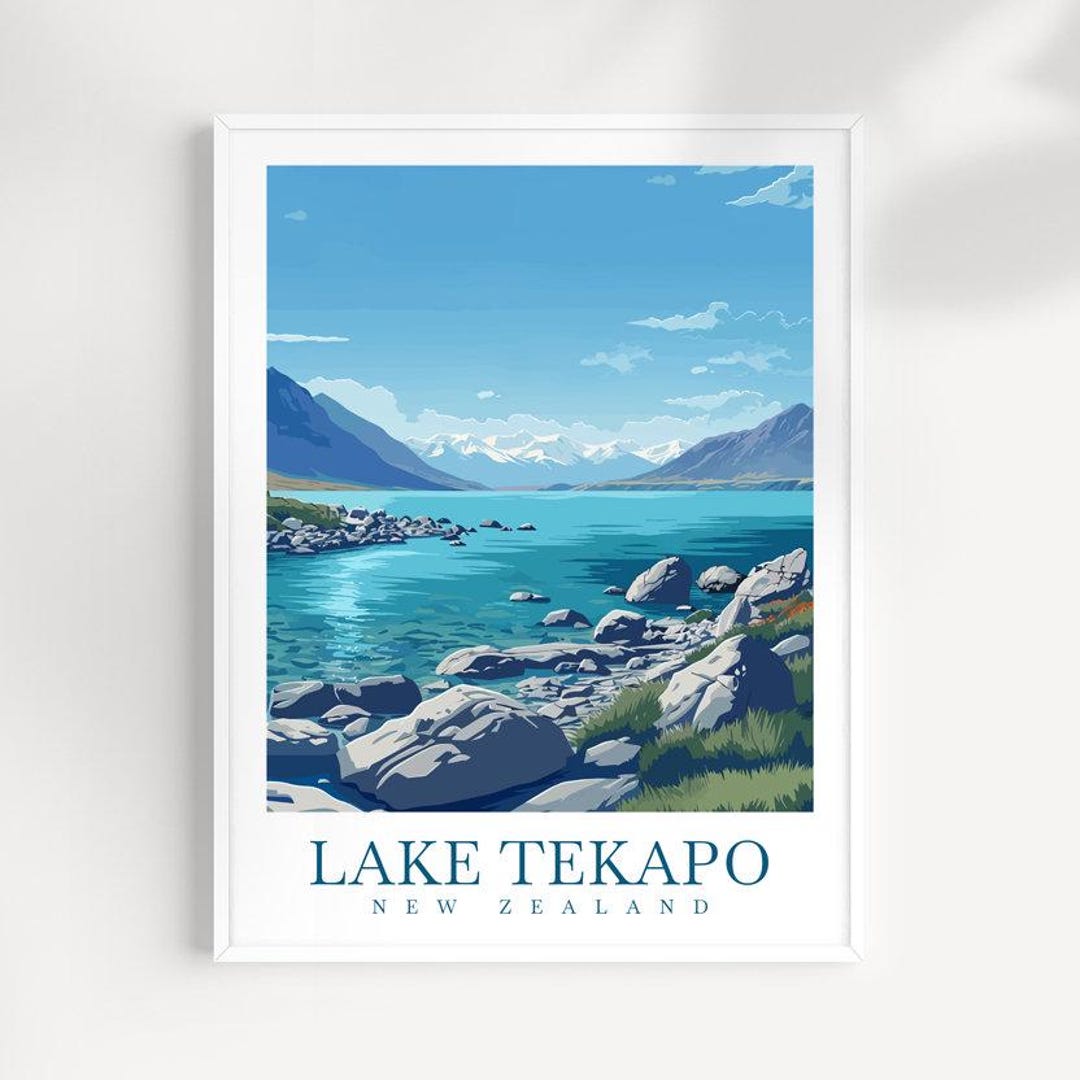 Lake Tekapo Travel Print Wall Art Lake Tekapo Wall Hanging Home Décor ...