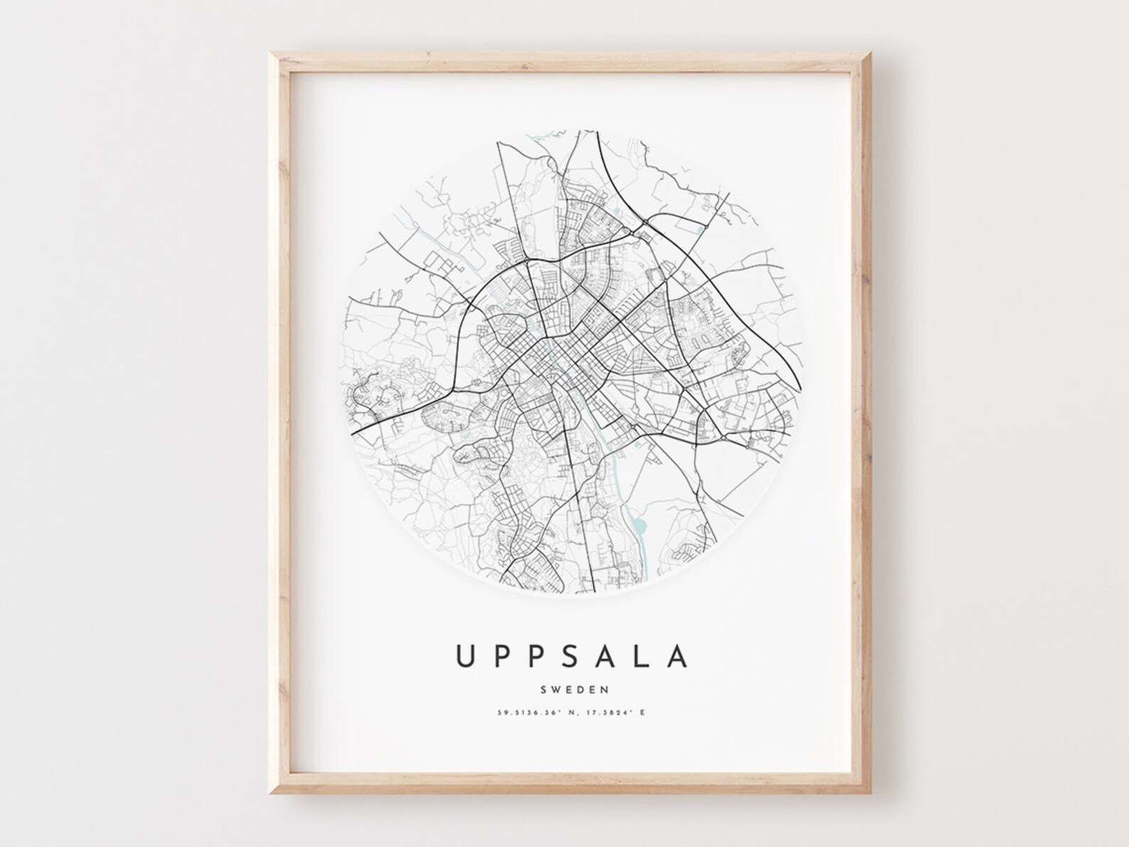 Uppsala Map Print, Uppsala Map Poster City Wall Art, Uppsala Road Map ...