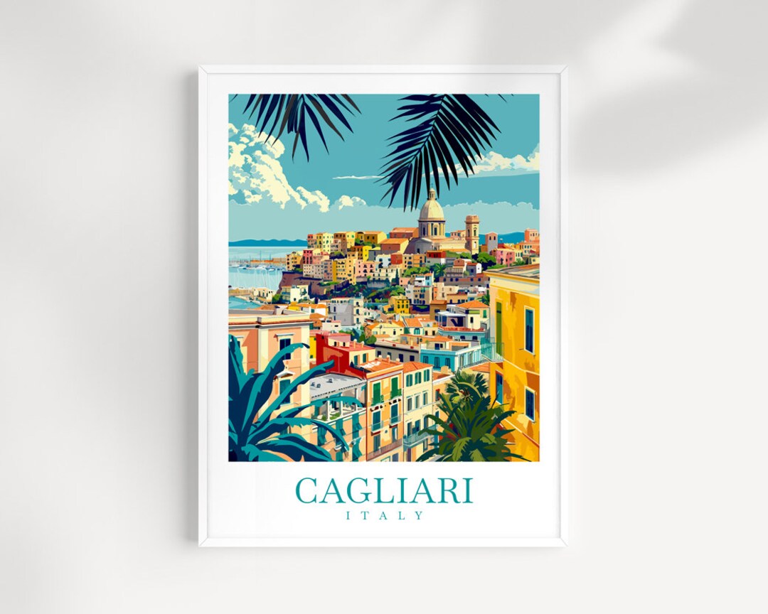 Cagliari Travel Print Wall Art Italy Wall Hanging Cagliari Home Decoration Cagliari Gift Art ...