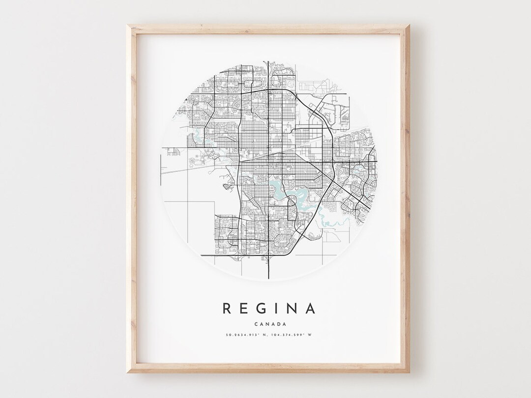 Regina Map Print, Regina Map Poster City Wall Art, Regina Road Map ...