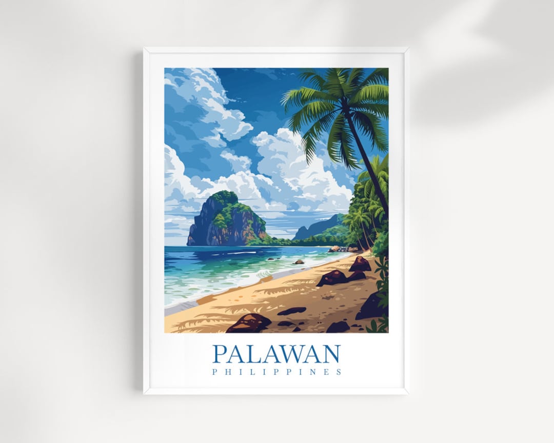 Palawan Travel Print Palawan Poster Wall Art, Philippines Asia Poster ...