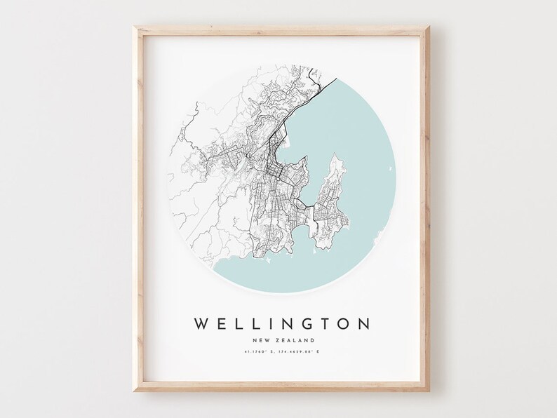 Wellington Map Print Wellington Map Poster City Wall Art - Etsy