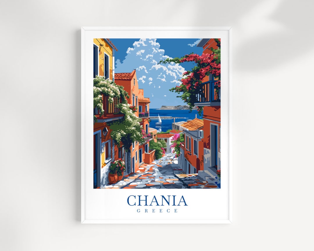 Chania Travel Print Wall Art Chania Greece Wall Hanging Home Decoration ...