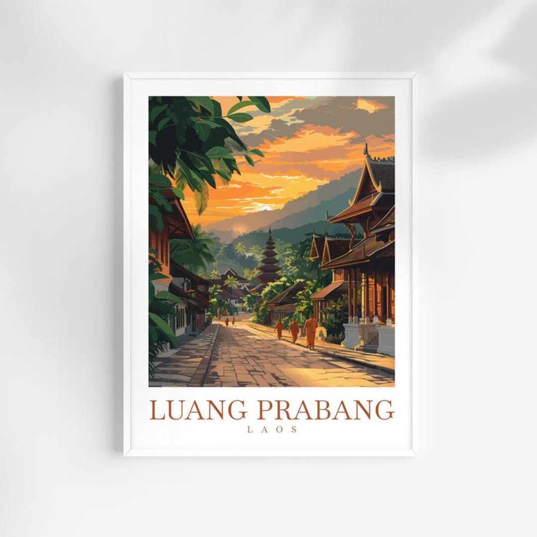 Luang Prabang Laos Travel Poster: Aisa Wall Art - Etsy