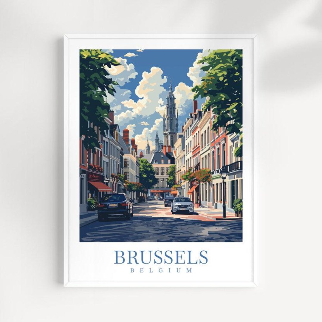 Brussels Travel Print Wall Art Belgium Wall Hanging Home Décor Brussels ...