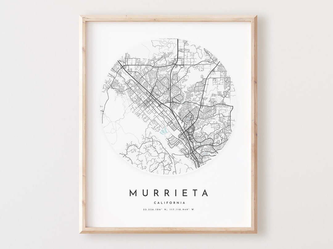 Murrieta Map Print, Murrieta Map Poster City Wall Art, Ca Road Map ...