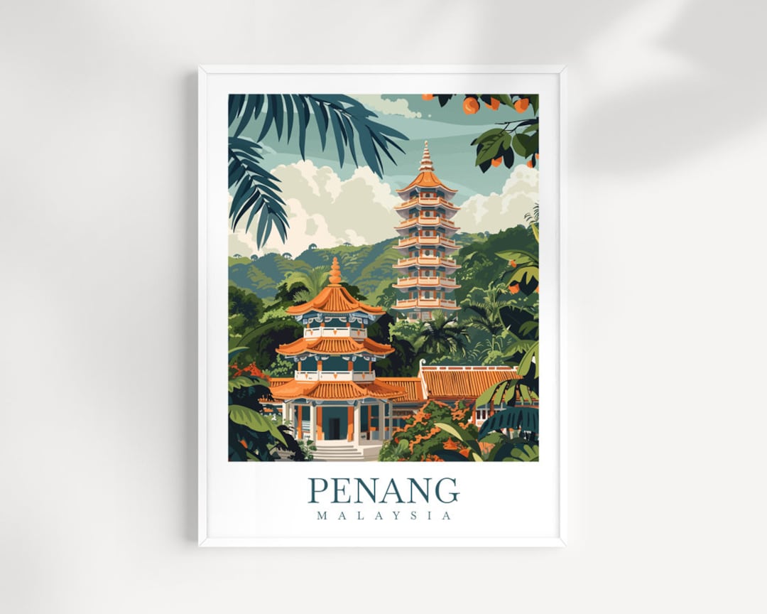 Penang Travel Print Malaysia Wall Decor Penang Poster Penang Travel ...