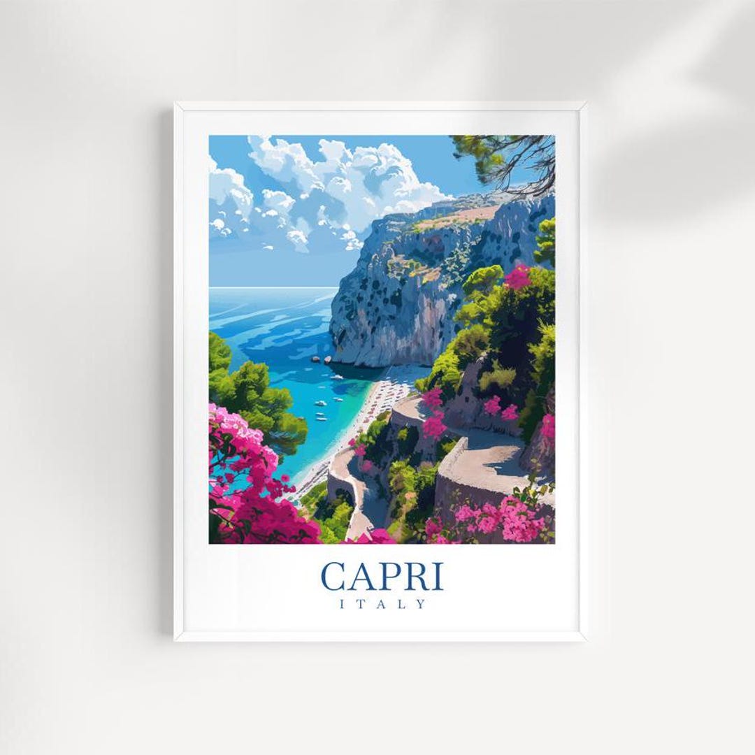 Capri Art Travel Print Wall Art Capri Italy Wall Hanging Home ...