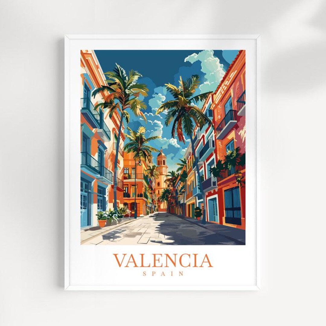 Valencia Poster Travel Print Wall Art Spain Wall Hanging Home Décor ...