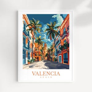 Valencia Poster Travel Print Wall Art Spain Wall Hanging Home Décor ...