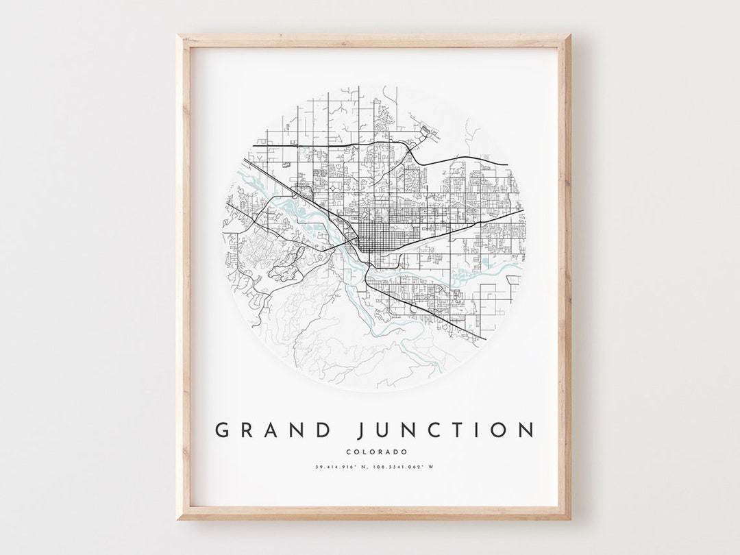 Grand Junction Map Print, Grand Junction Map Poster City Wall Art, Co ...