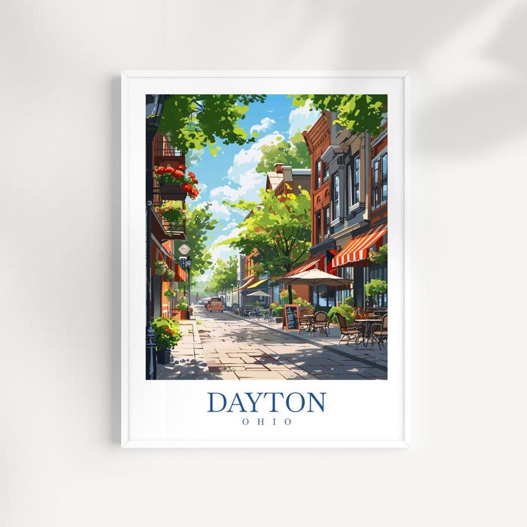 Dayton Travel Print Ohio Wall Art Poster Dayton Wall Hanging Home Décor ...