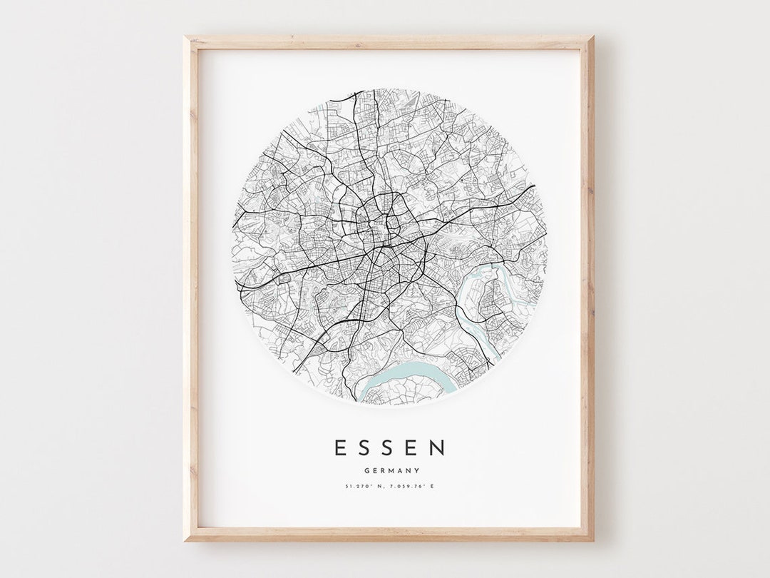 Essen Map Print, Essen Map Poster City Wall Art, Essen Road Map, Essen ...