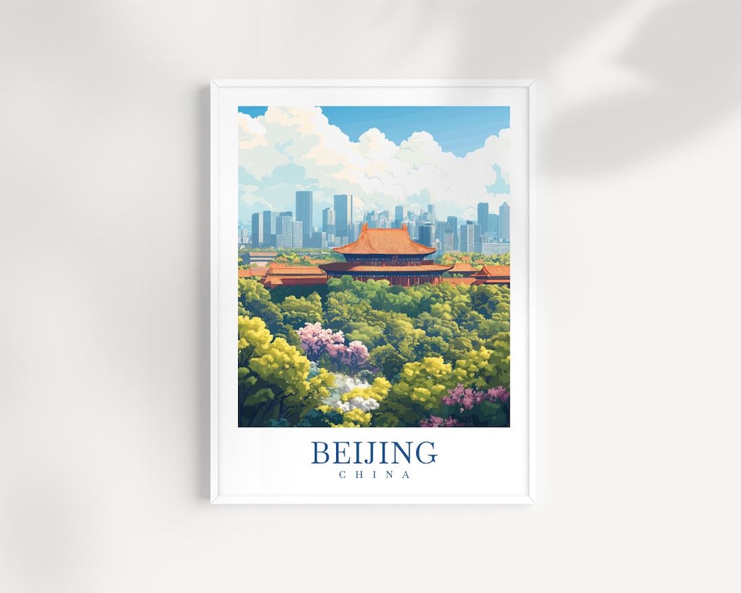 Beijing China Wall Art Travel Print – Historic Cityscape & Traditional ...