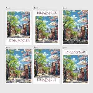 Indianapolis Poster Cityscape Print Indiana Home Decor USA City Art ...