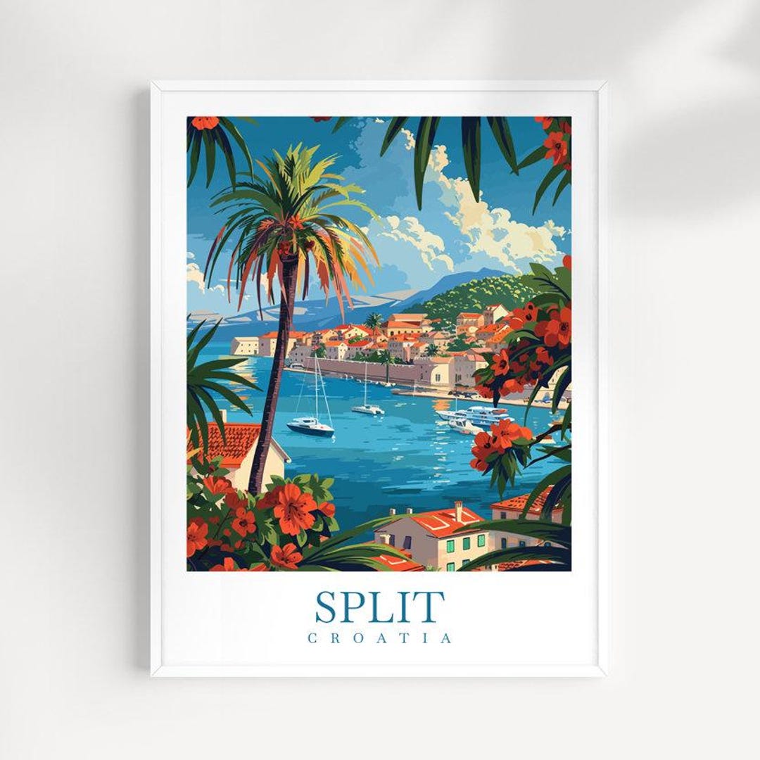 Split Travel Print Croatia Poster Wall Art Split Wall Hanging Home ...