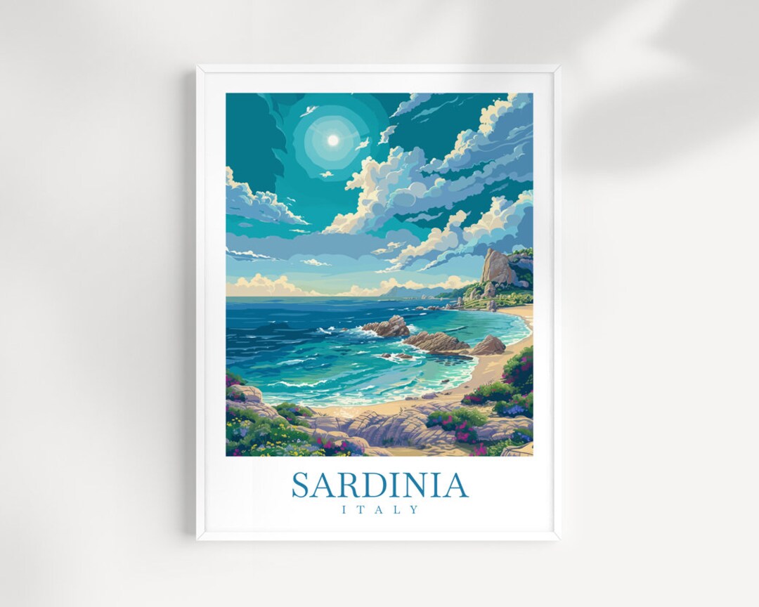 Sardinia Travel Print Wall Art Italy Wall Hanging Home Décor Sardinia ...