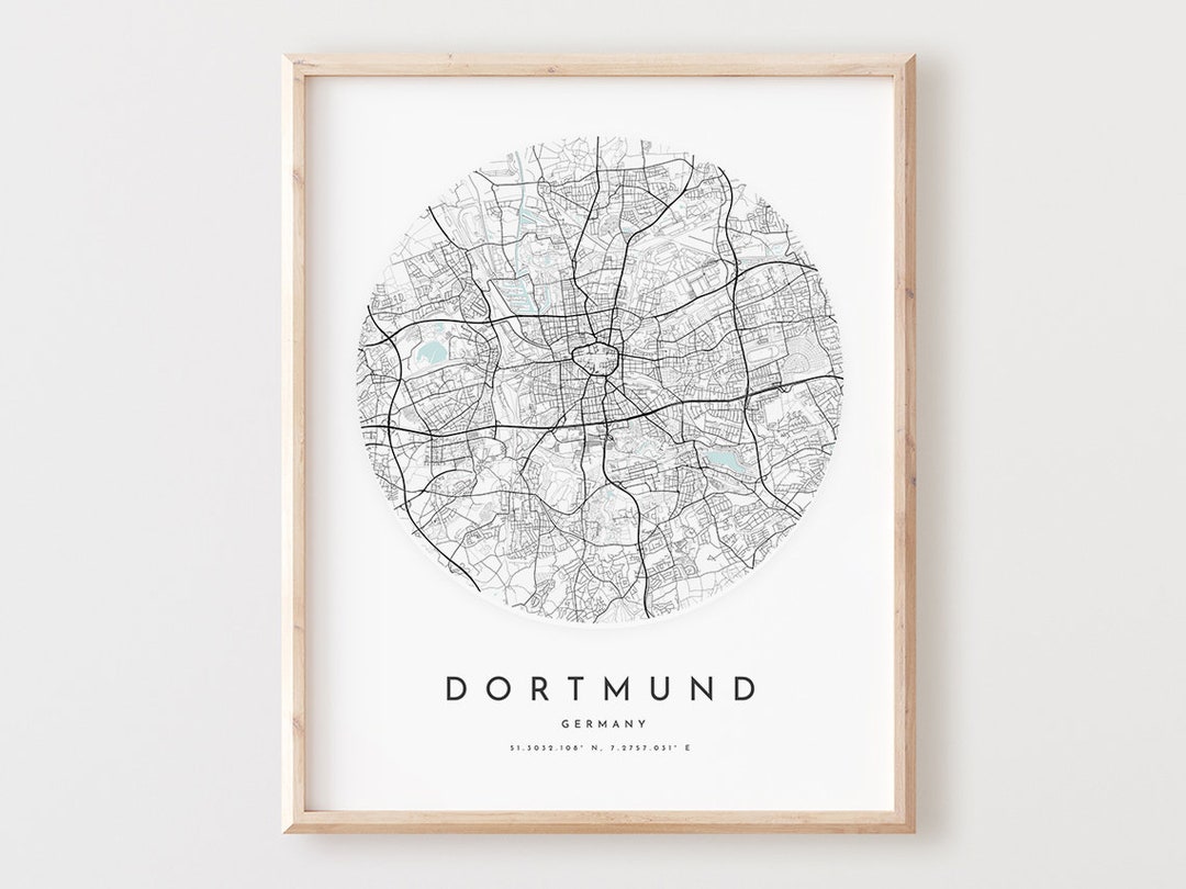 Dortmund Map Print Dortmund Map Poster City Wall Art - Etsy