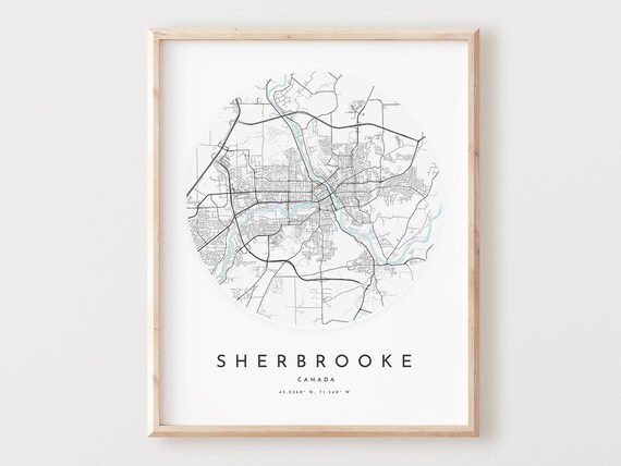 Sherbrooke Map Print Sherbrooke Map Poster City Wall Art | Etsy