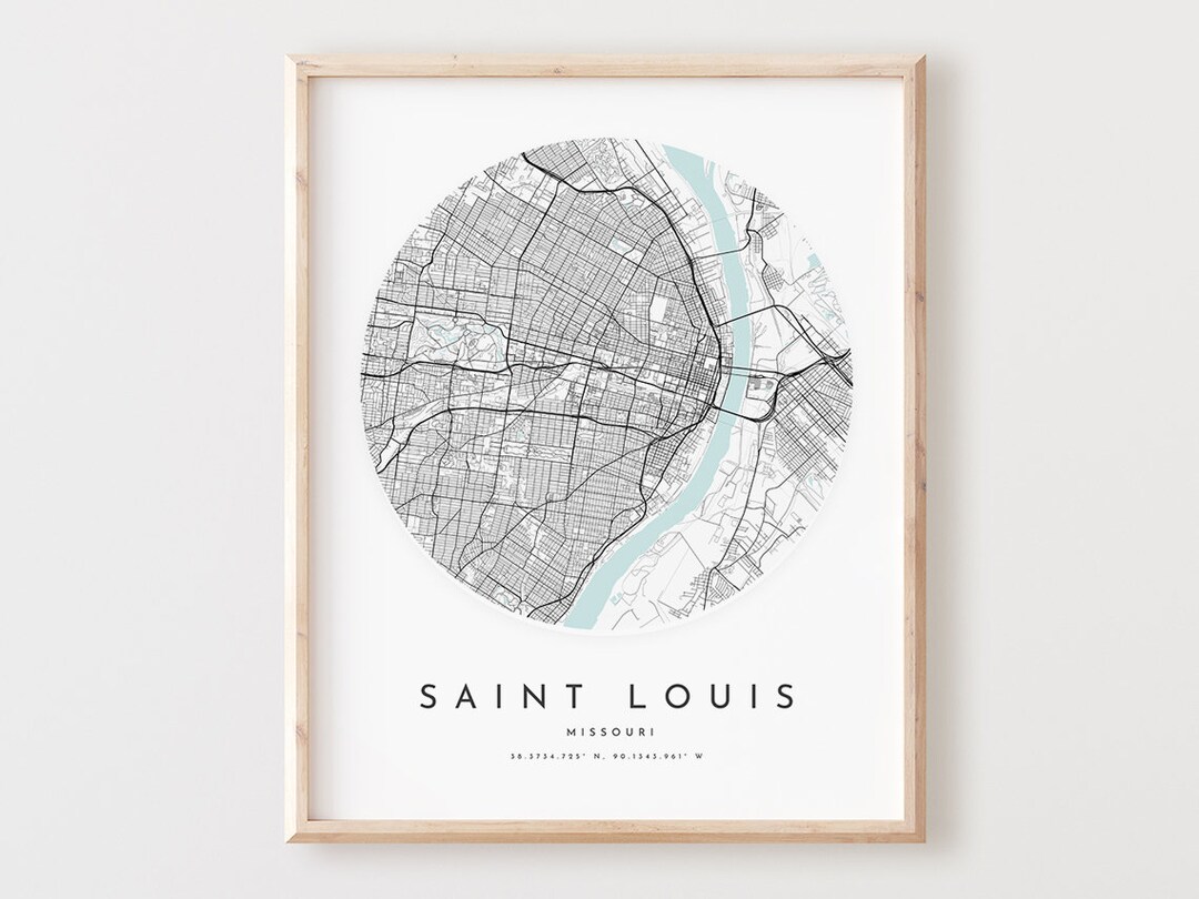 Saint Louis Map Print, Saint Louis Map Poster City Wall Art, Mo Road ...
