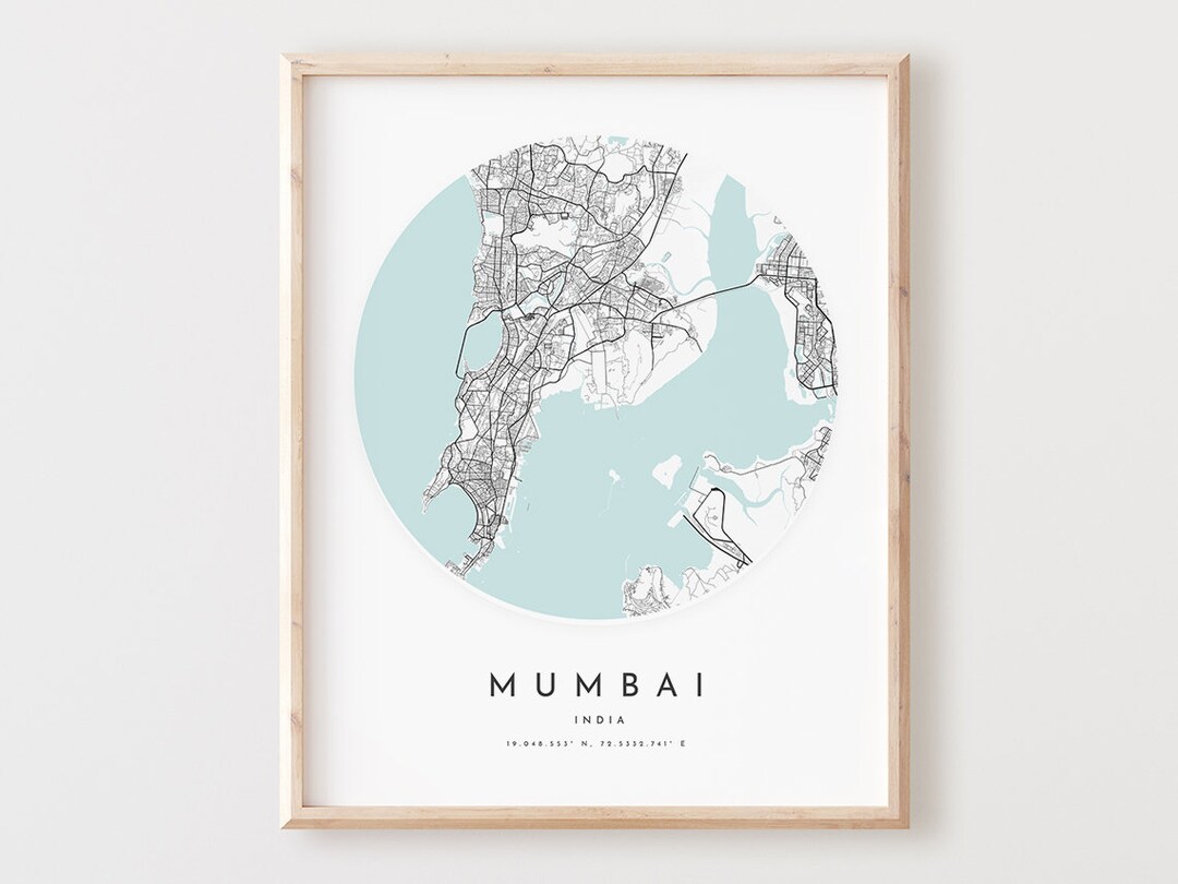 Mumbai Map Print Mumbai Map Poster City Wall Art Mumbai Road - Etsy