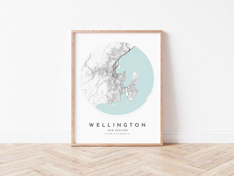 Wellington Map Print Wellington Map Poster City Wall Art - Etsy