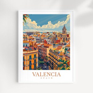 Valencia Poster Travel Print Wall Art Spain Wall Hanging Home Décor ...