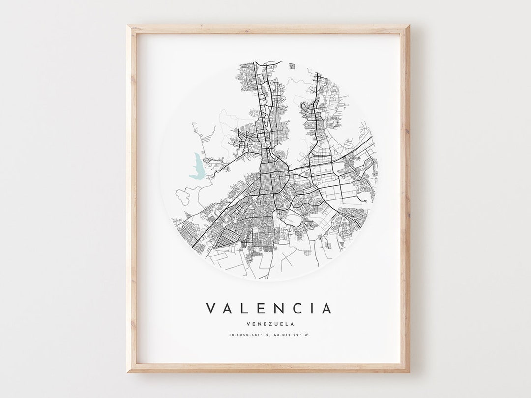Valencia Map Print Valencia Map Poster City Wall Art - Etsy