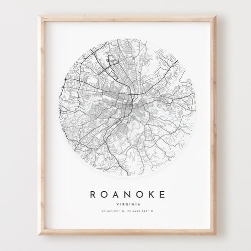 Roanoke Skyline Virginia Cityscape Painting Art Print Poster - Etsy