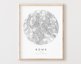 Rome Map Print, Rome Map Poster Wall Art, Ga City Map, Georgia Print ...