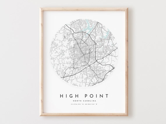 High Point Map Print High Point Map Poster City Wall Art Nc - Etsy UK