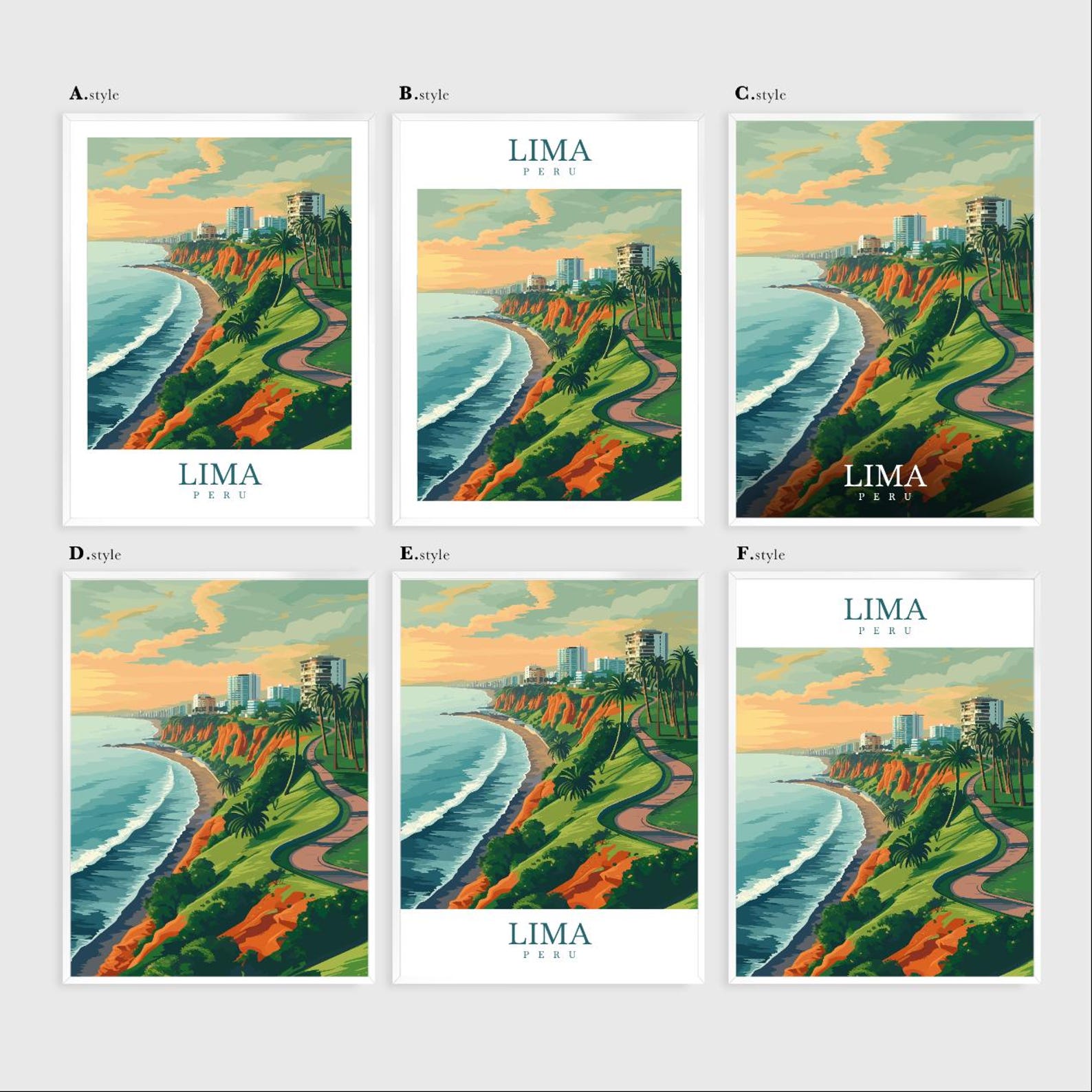 Lima Peru Travel Poster: Coastal City Art Print - Etsy