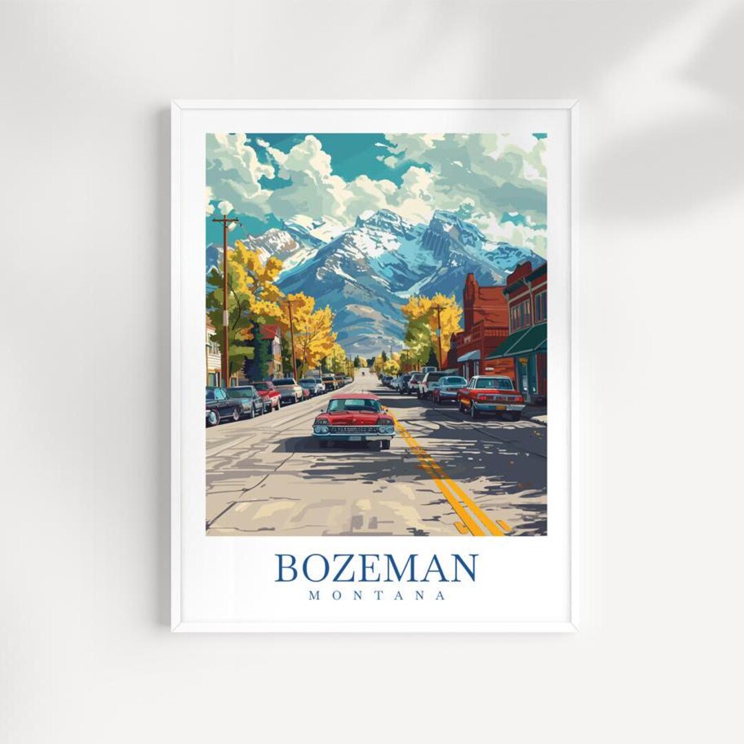 Bozeman Montana Travel Poster: Retro Wall Art Print - Etsy