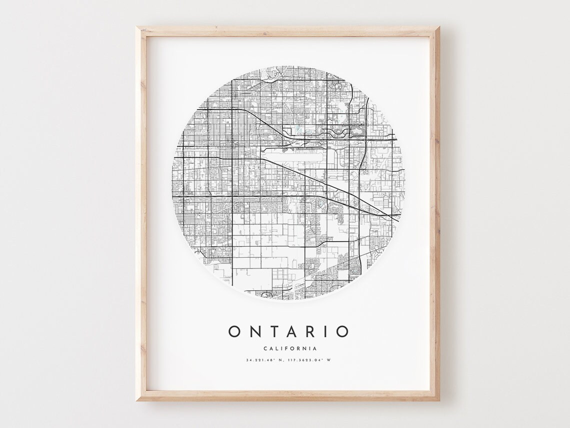 Ontario Map Print Ontario Map Poster City Wall Art Ca Road - Etsy