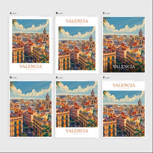 Valencia Poster Travel Print Wall Art Spain Wall Hanging Home Décor ...