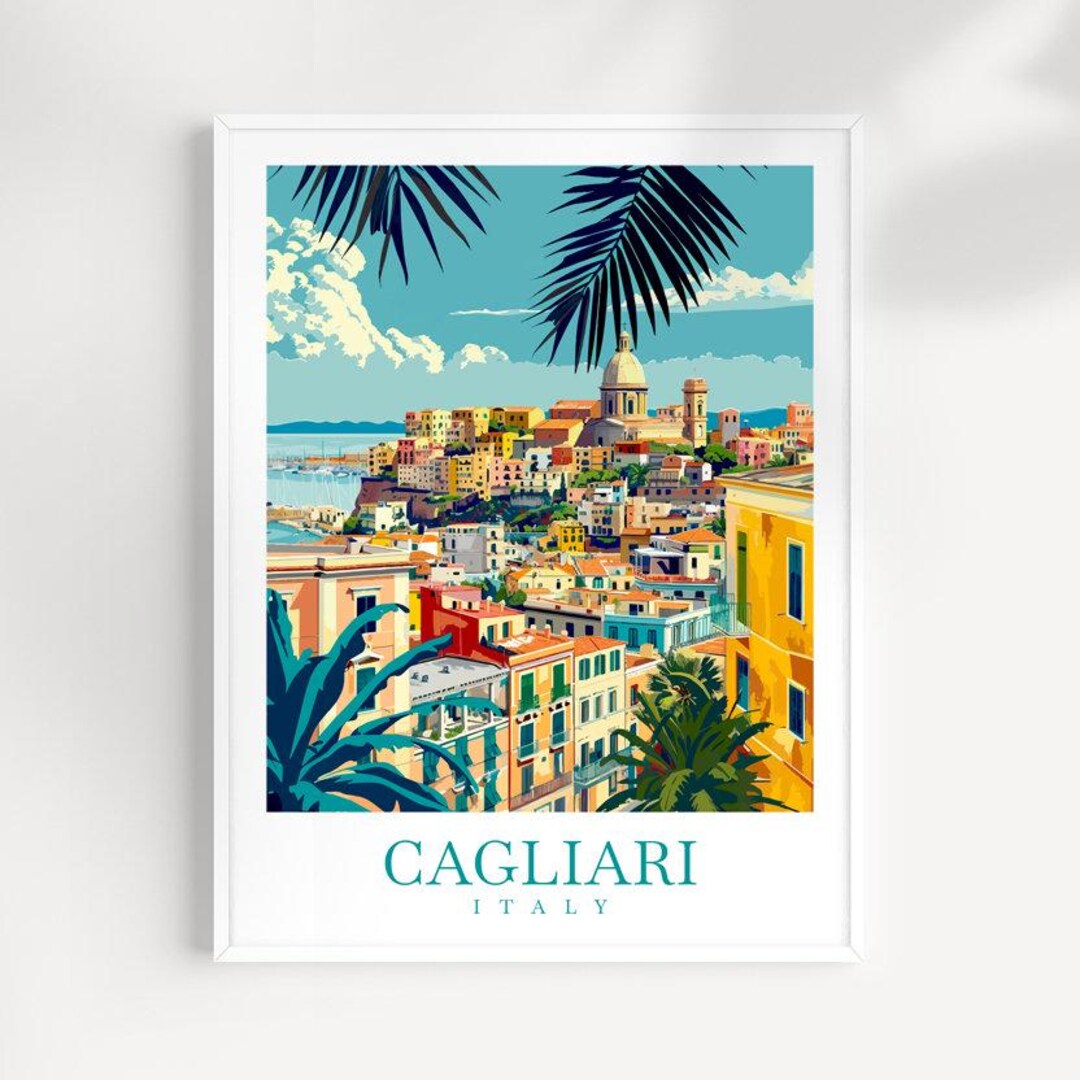 Cagliari Travel Print Wall Art Italy Wall Hanging Cagliari Home Decoration Cagliari Gift Art ...