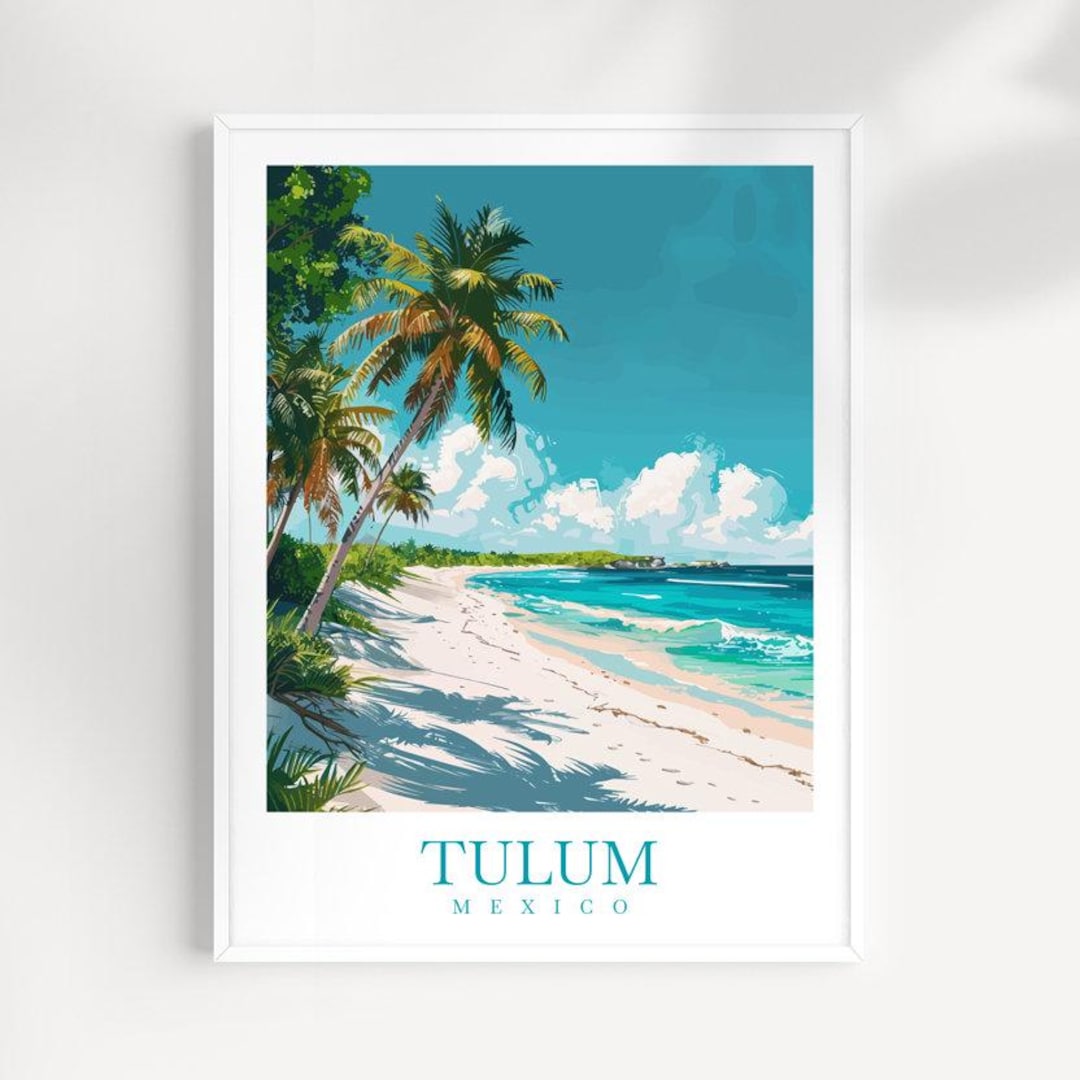 Tulum Travel Print Wall Art Mexico Wall Hanging Home Décor Mexico Gift ...